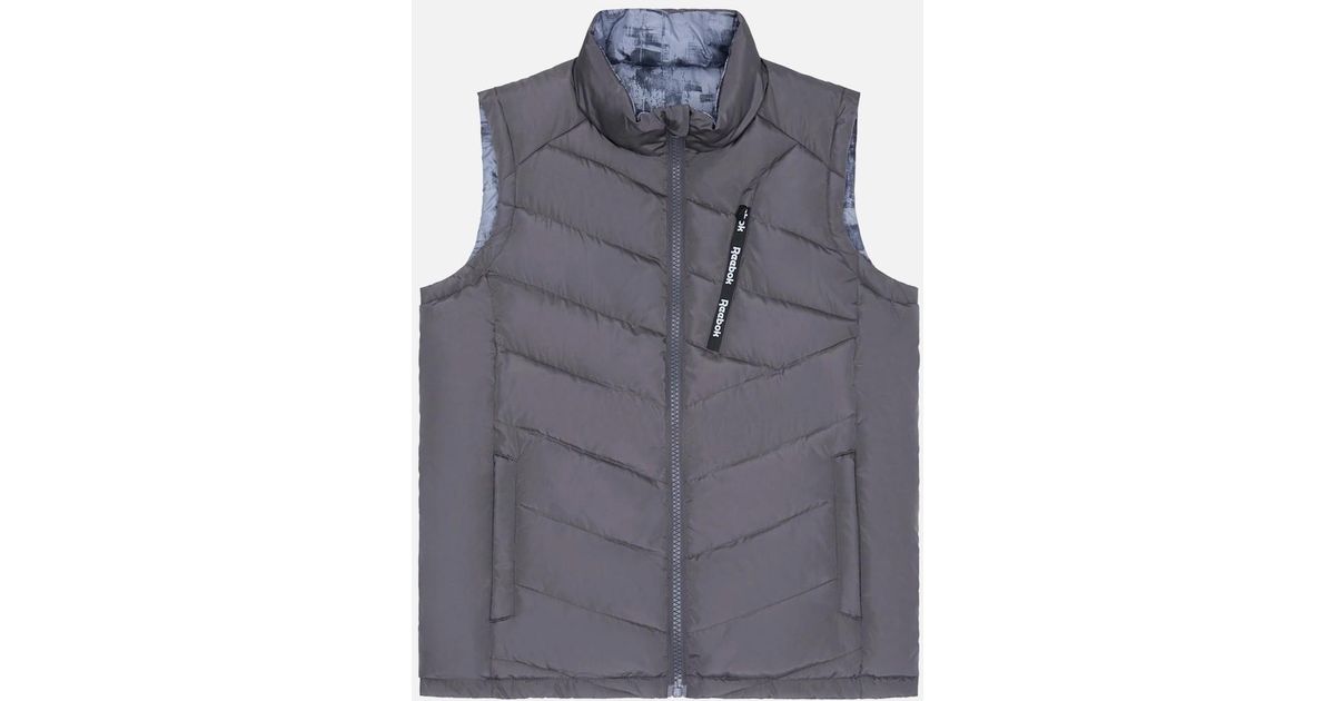 Reebok Rb1572 Reversible Puffer Vest in Grey for Men | Lyst UK