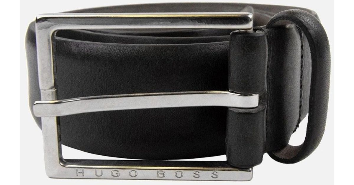BOSS Branded Metal End Tip Belt in Black for Men | Lyst UK