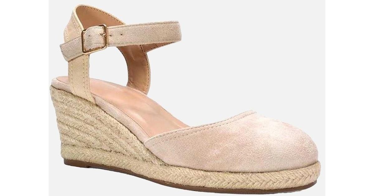 XY London Ladies Joey Ankle Strap Wedge Espadrilles in White | Lyst UK
