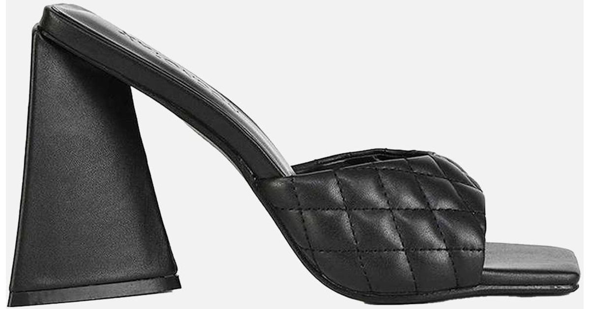 XY London Ladies Maylin Quilted Sculptured Heel High Heels in Black ...