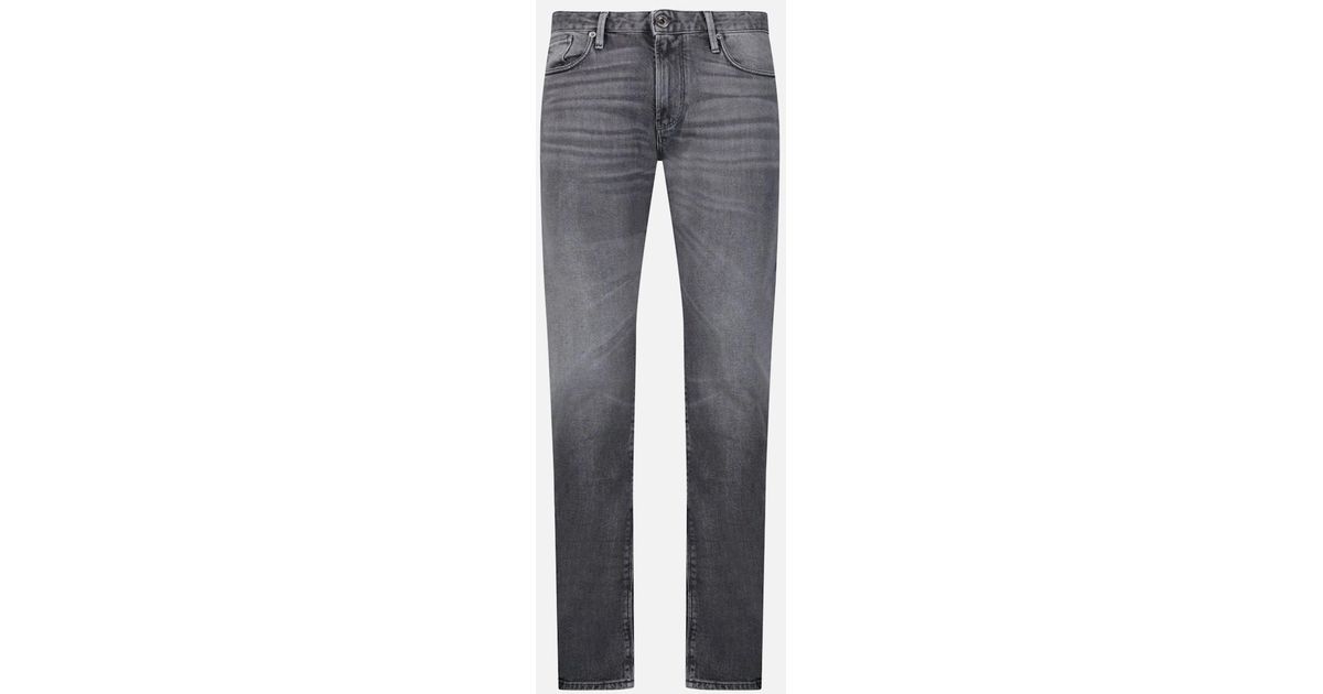 Emporio Armani J06 Slim Fit 5 Pocket Eagle Belt Patch Jeans in Grey for ...