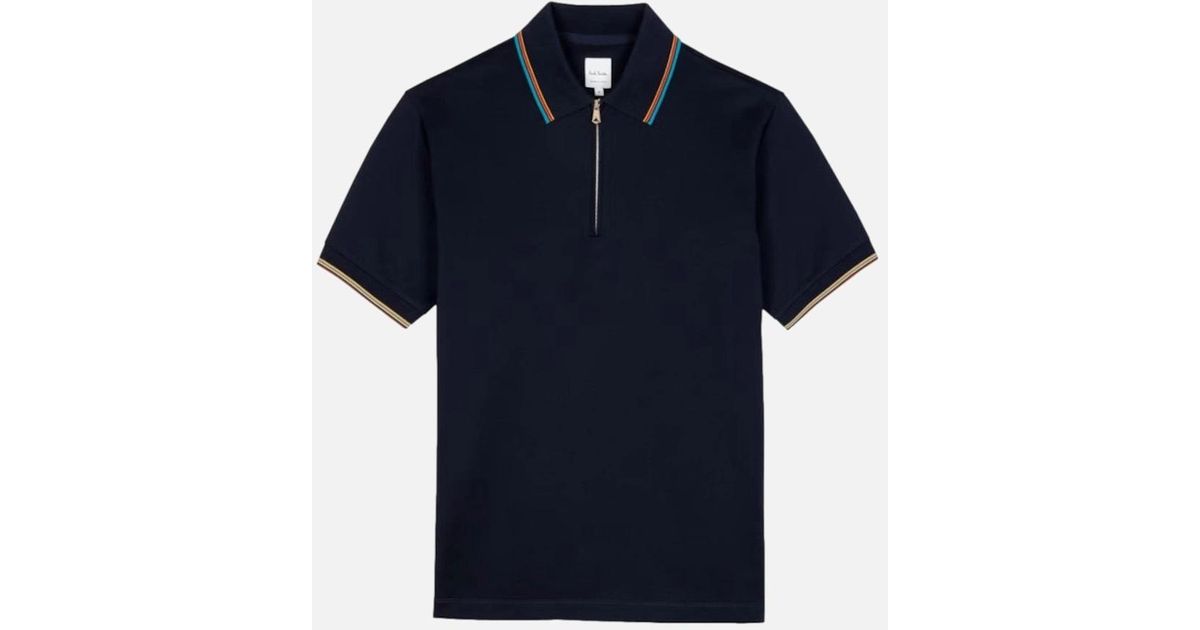 Paul Smith Str Detail Polo Shirt 49 Dk in Blue for Men | Lyst UK