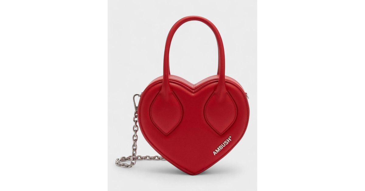Ambush Heart Top Handle Bag in Red | Lyst UK