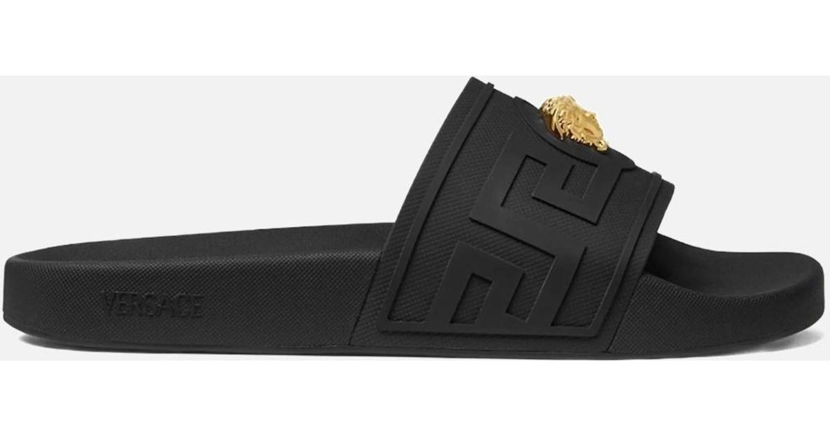 Versace Biggie Sliders in Black for Men | Lyst UK