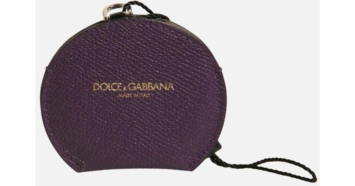 Dolce & Gabbana Leather Hand Mirror Holder With Logo Details in Purple ...