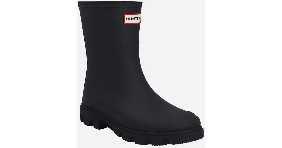HUNTER Downpour Short Insulated Boot in Black | Lyst UK