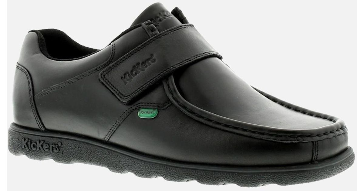 Kickers Shoes Work School Fragma Strap 3 Am Leather Uk Size in Black ...