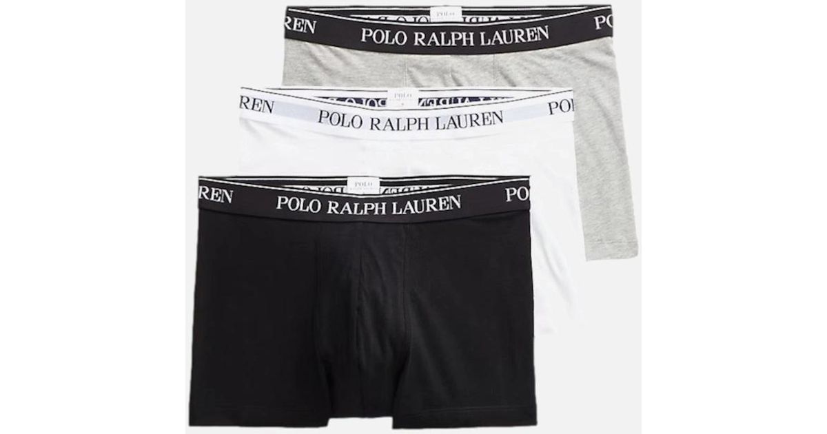 Polo Ralph Lauren Classic 3 Pk Trunks 052 Hthr in White for Men | Lyst UK