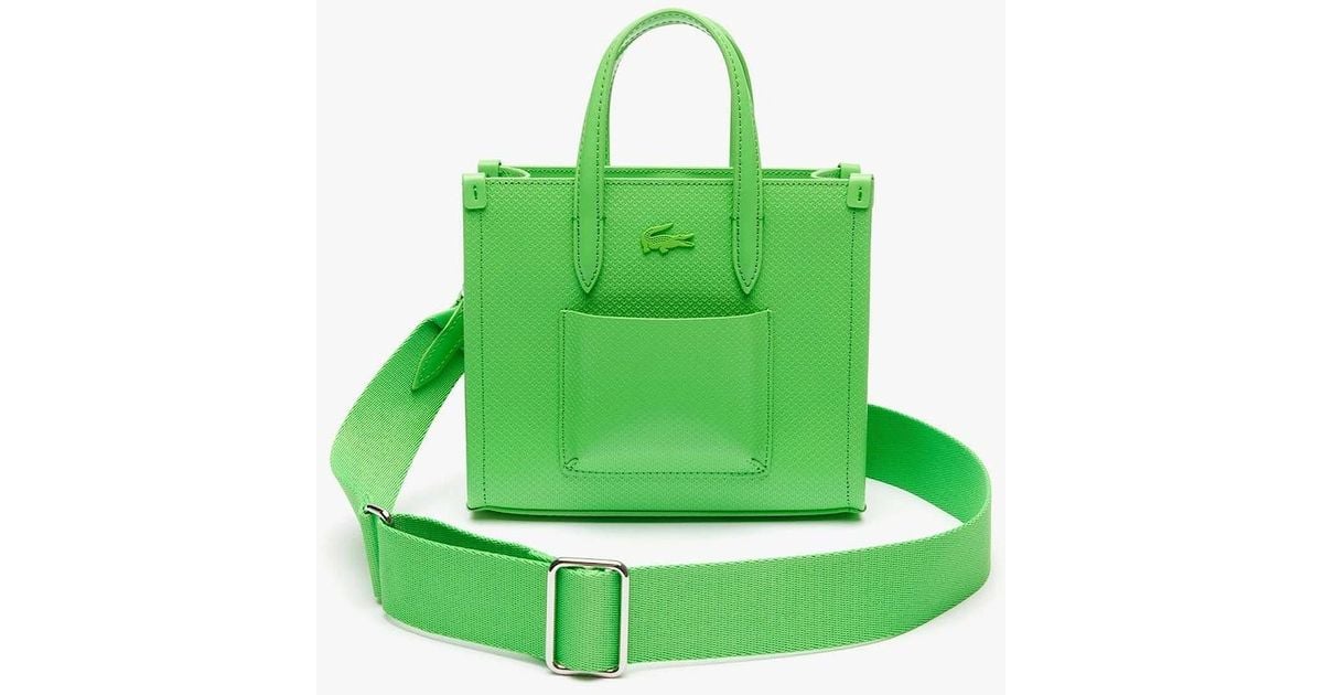 Lacoste Mini Chantaco Leather Tote Bag in Green | Lyst UK