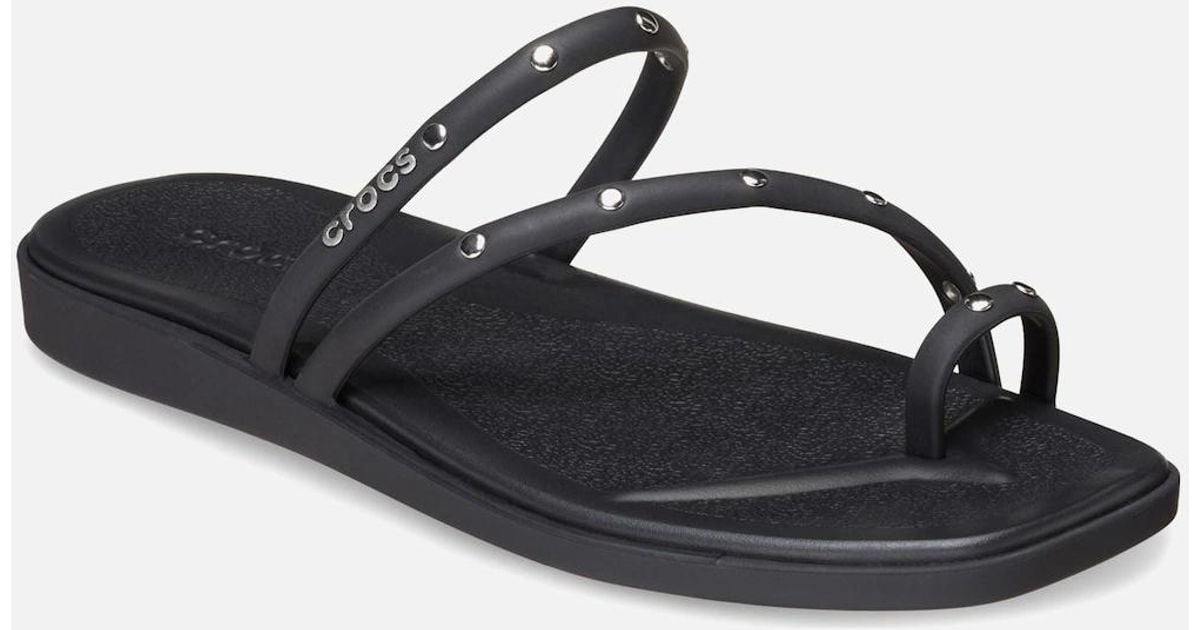 Crocs™ Miami Studded Toe Loop Thermoplastic Sandals in Black | Lyst UK