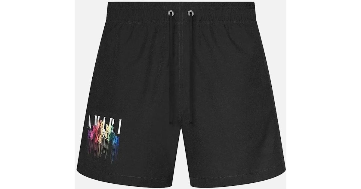 Amiri Ma Drip Logo Swim Trunks in Black for Men | Lyst UK