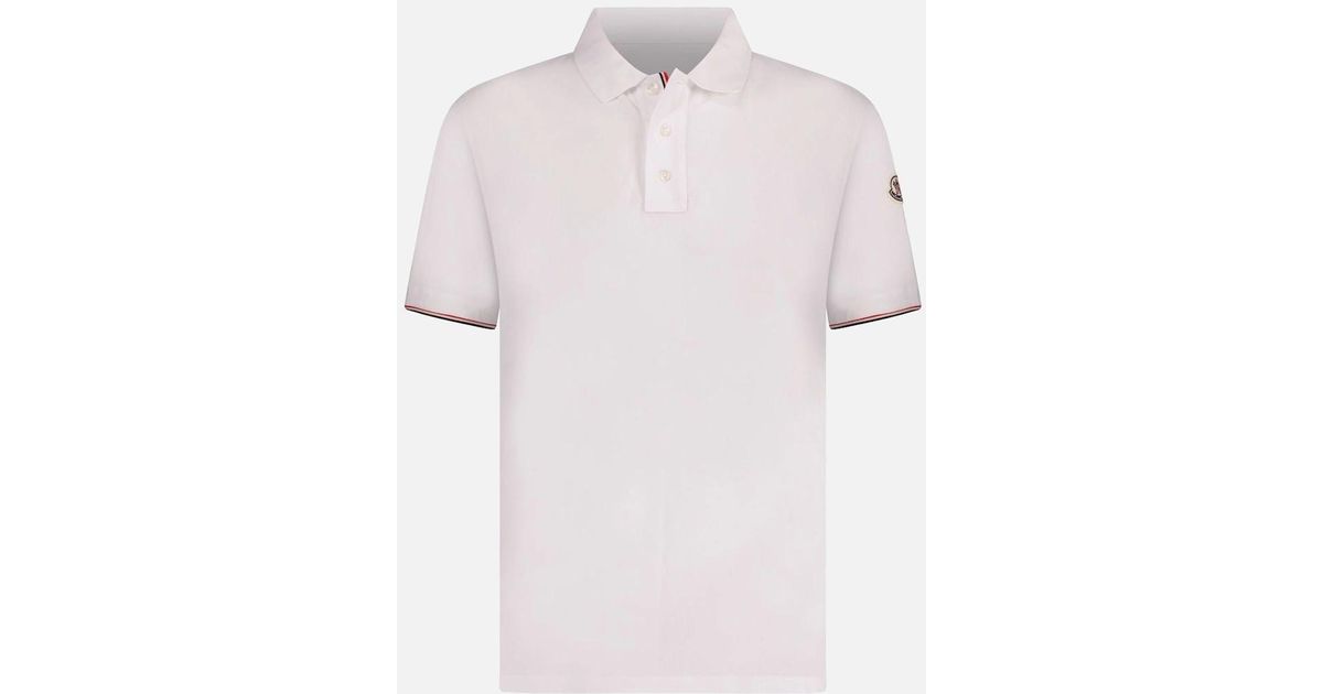 Moncler 2 Button Polo T-Shirt in Pink for Men | Lyst UK