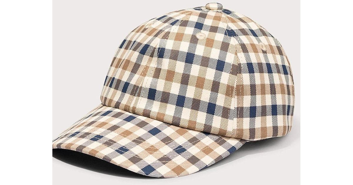 Aquascutum Iconic Check Baseball Cap in Metallic for Men | Lyst UK