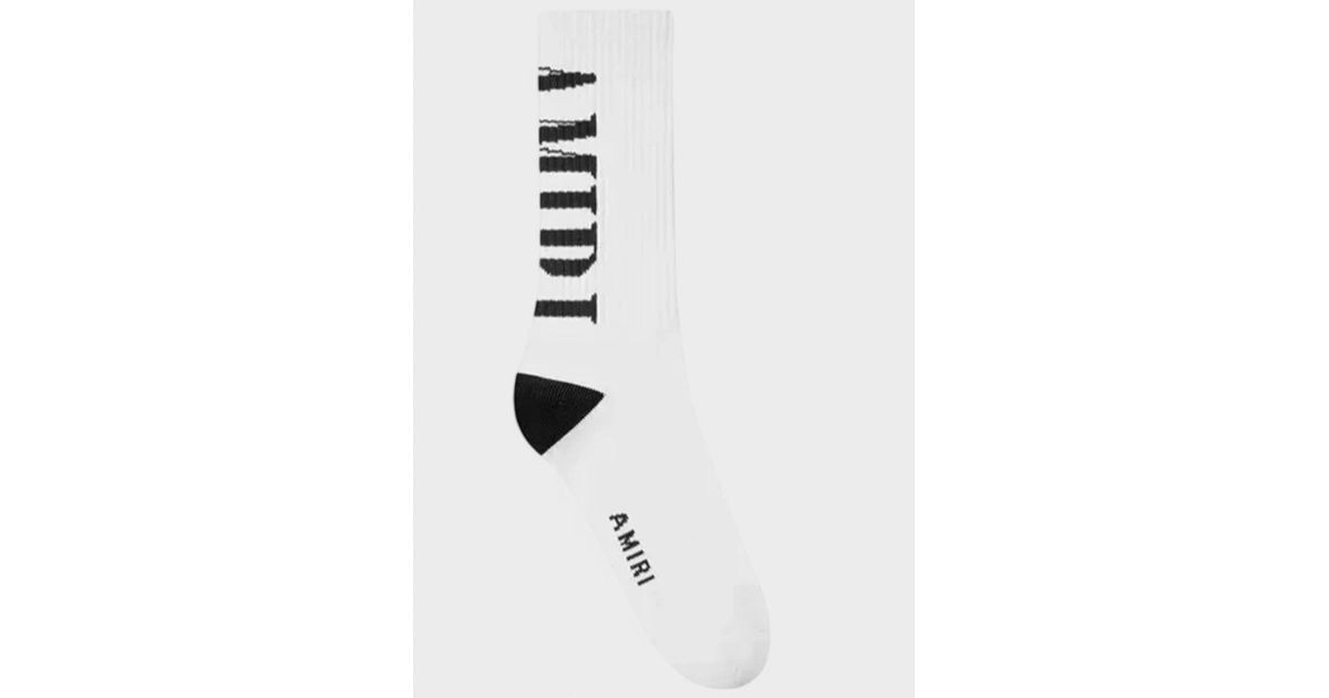Amiri Vertical Logo Socks in White | Lyst UK
