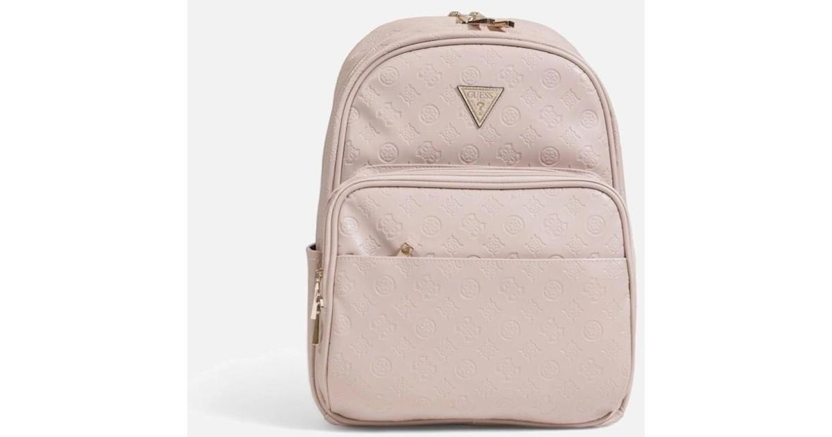 Guess Polyurethane Backpack With Structured Design in Pink | Lyst UK