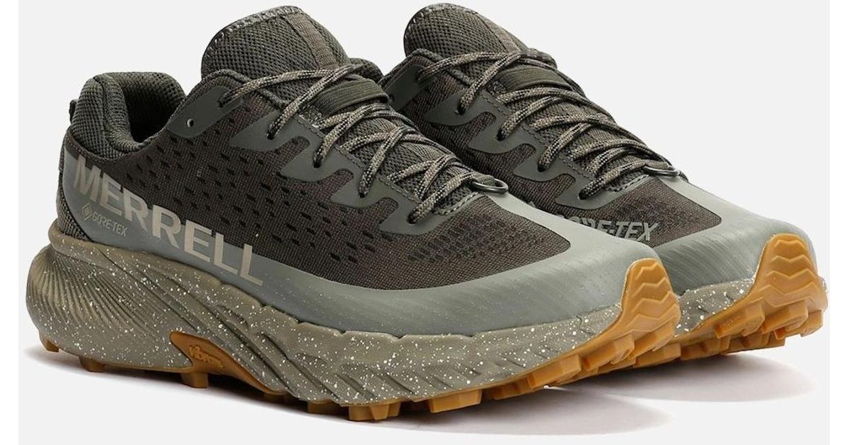 Merrell Agility Peak 5 Gore-Tex Beluga/Talus Trainers in Black for Men ...