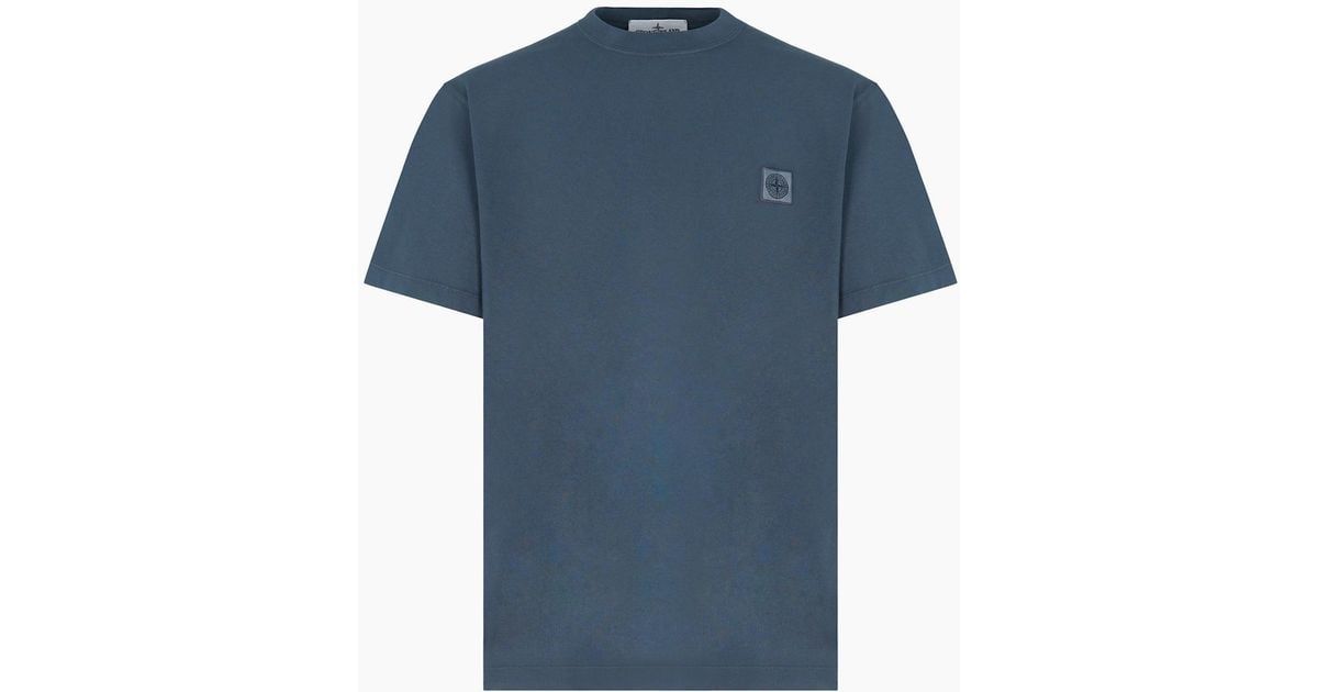 Stone Island Patch Logo 2100030 T Shirt in Blue for Men | Lyst UK