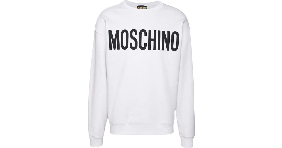 Moschino Bold Logo Jumper in White for Men | Lyst UK