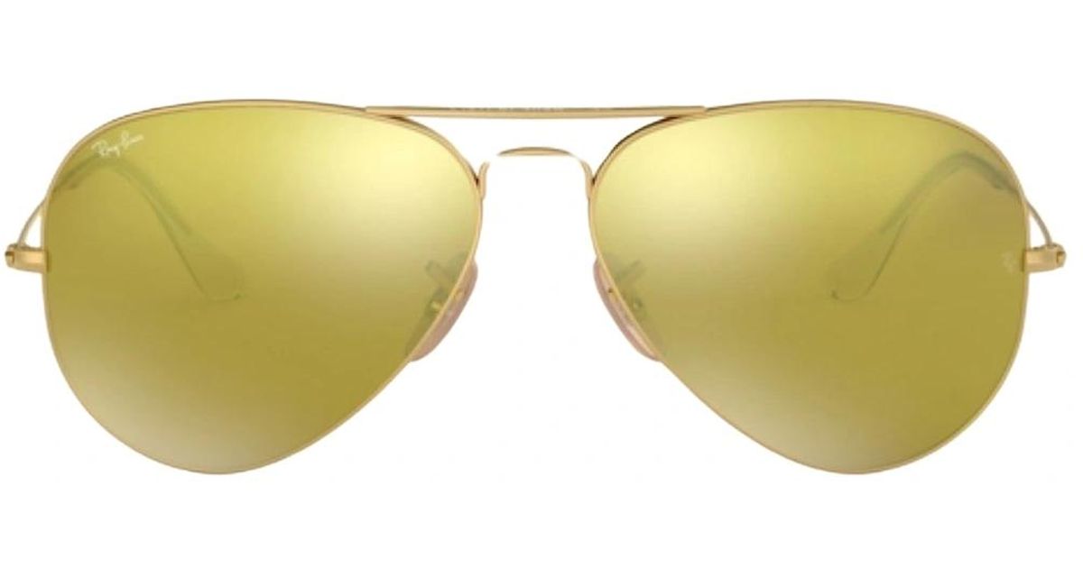 Ray-Ban Aviator Light Lens Sunglasses in Yellow for Men | Lyst UK