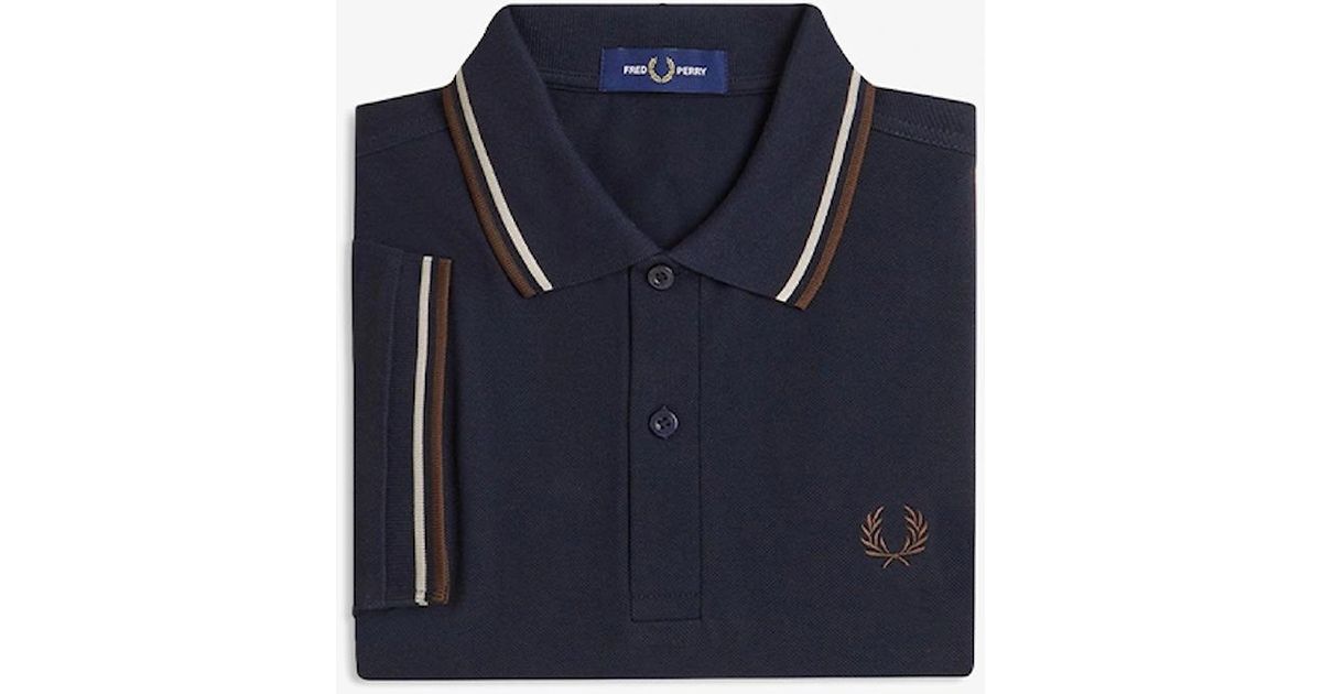 Fred Perry Twin Tipped Polo Shirt in Blue for Men | Lyst UK