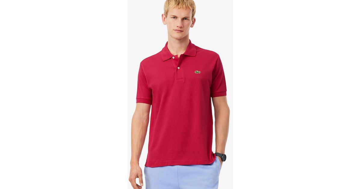 Lacoste Classic Fit L.12.12 Original Polo Shirt in Red for Men | Lyst UK