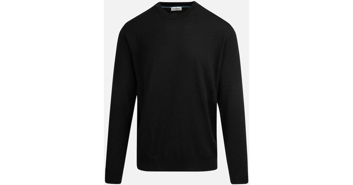 Sandbanks Merino Crew Neck Jumper in Black for Men | Lyst UK