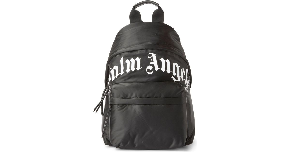 Palm Angels Curved Logo Backpack in Black for Men | Lyst UK