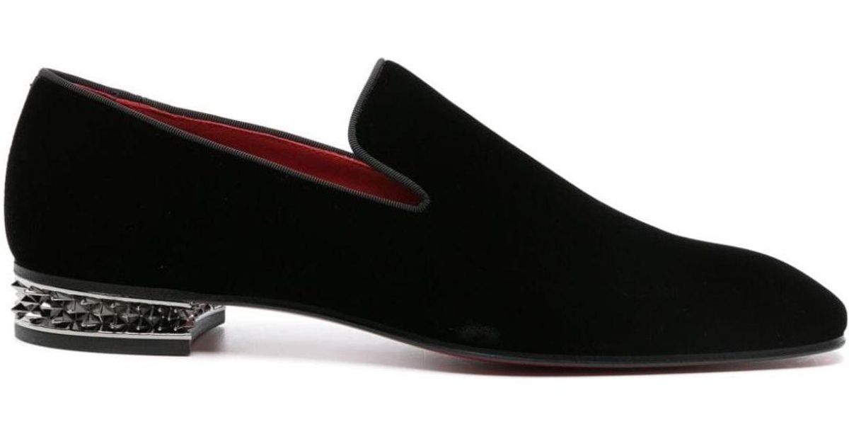 Christian Louboutin Velvet Grosgrain Ribbon Trim Low Stacked Shoes in ...