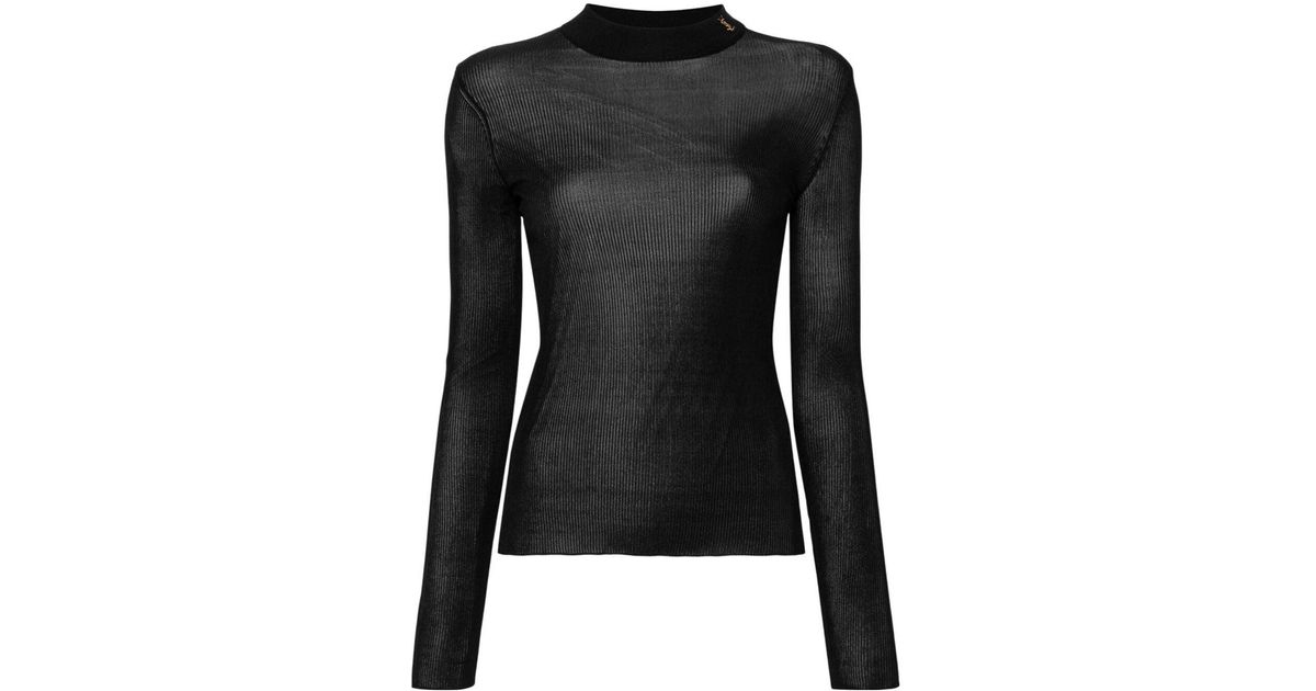 Saint Laurent Cassandre Logo Top in Black | Lyst