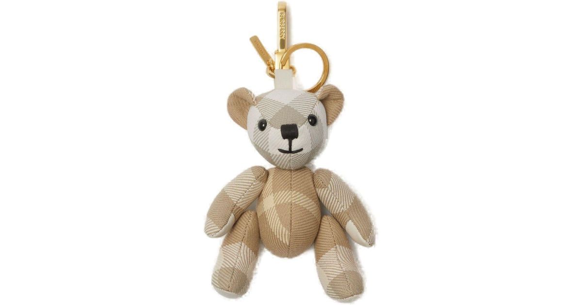 Burberry Thomas Charm in White | Lyst