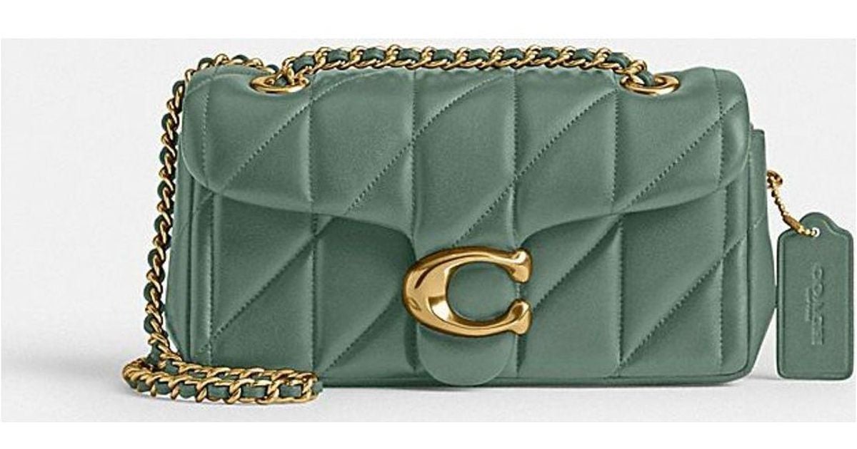 COACH Quilted Tabby Shoulder Bag 20 With Chain in Green | Lyst