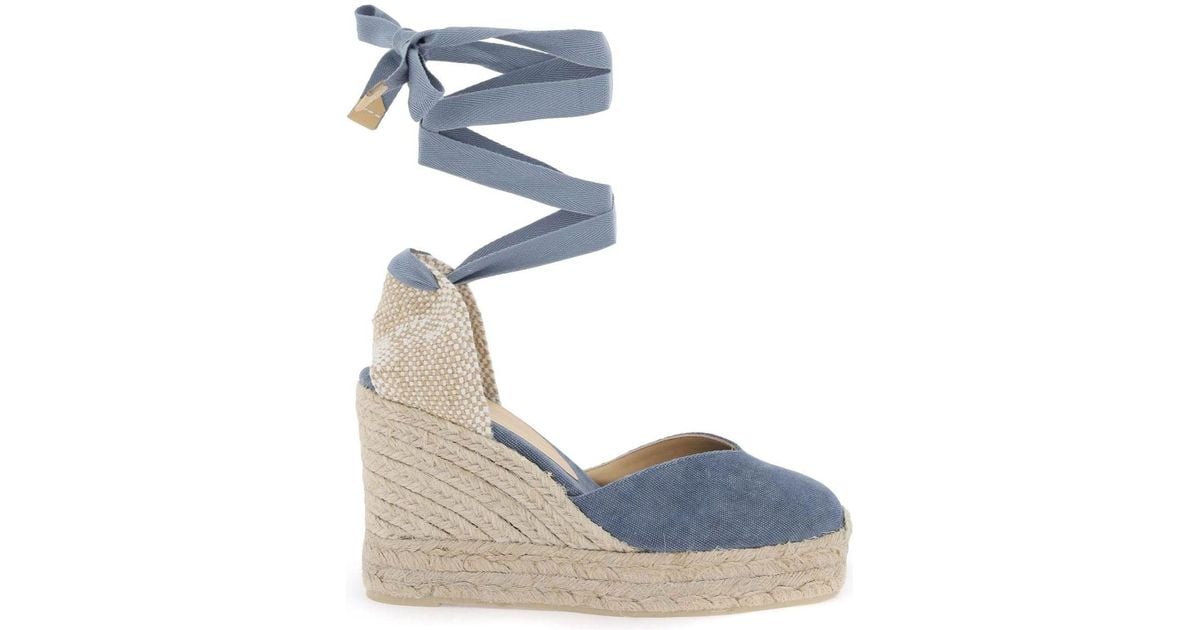 Castañer Castaner Chiara Wedge Espadrilles Sandal in Blue | Lyst