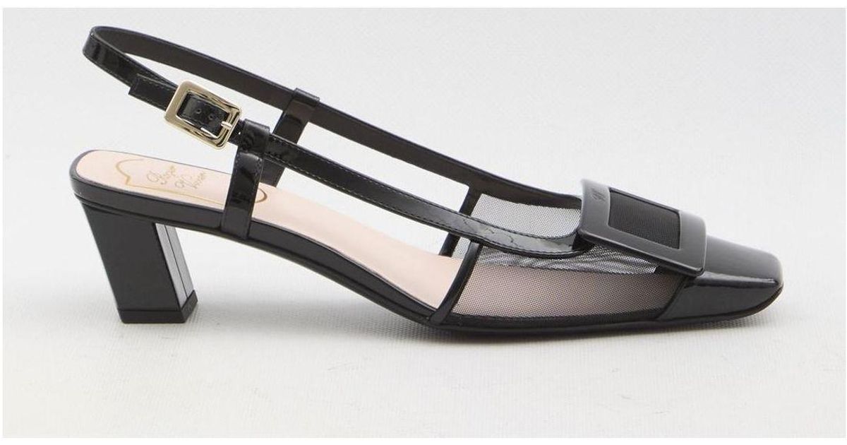 Roger Vivier Slingback Mesh Pumps in White | Lyst