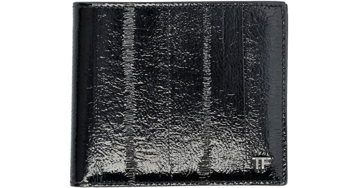Tom Ford Printed Eel Classic Bifold Wallet in Black for Men | Lyst