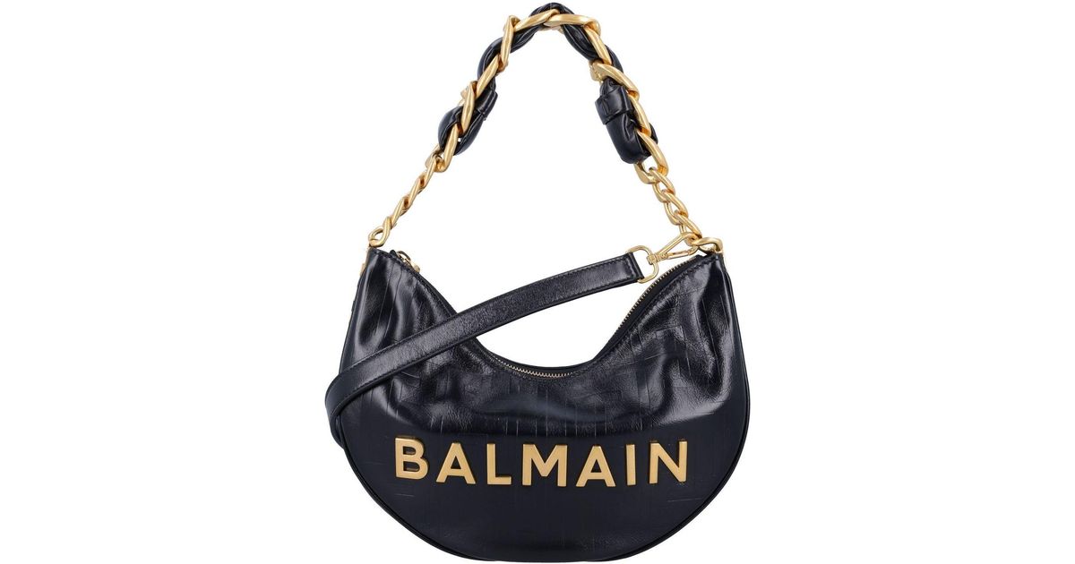 Balmain 1945 Soft Moon Bag in Blue | Lyst