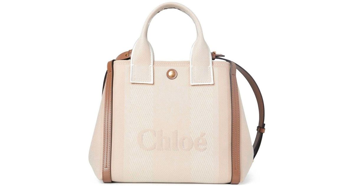 Chloé Small Carry Tote Bag in Natural | Lyst