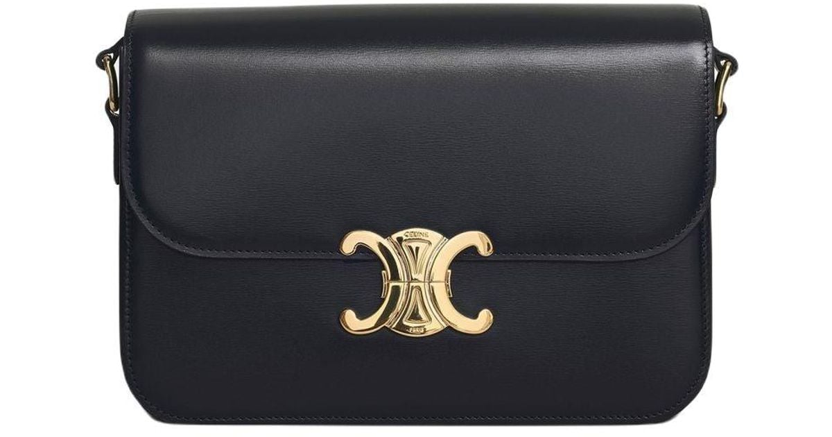 Celine Classique Triomphe Bag in Black | Lyst