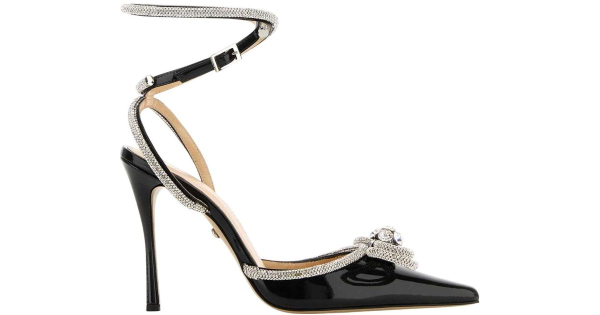 Mach & Mach Leather Double Bow Pumps in Black | Lyst