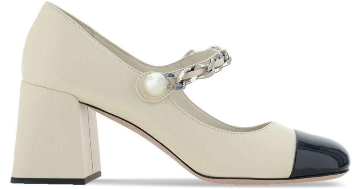 Miu Miu Shoe With Chain in White | Lyst
