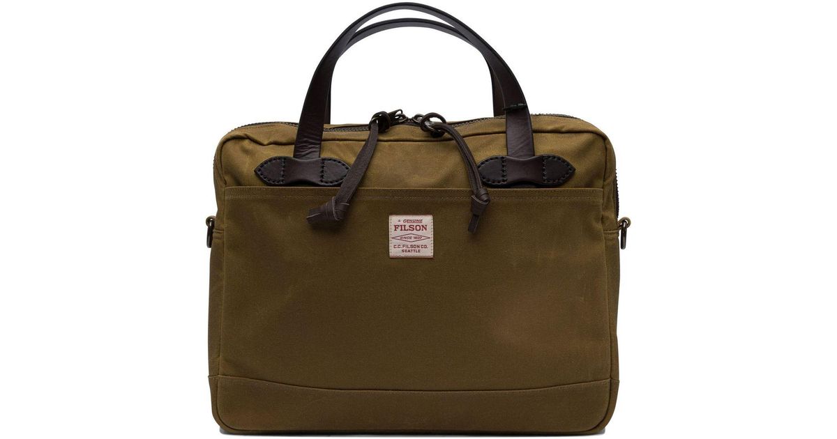 Filson Tin Cloth Compact Briefcase in Brown for Men | Lyst