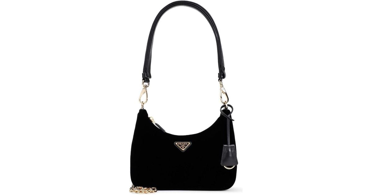 Prada Velvet Minire-Edition Shoulder Bag in Black | Lyst