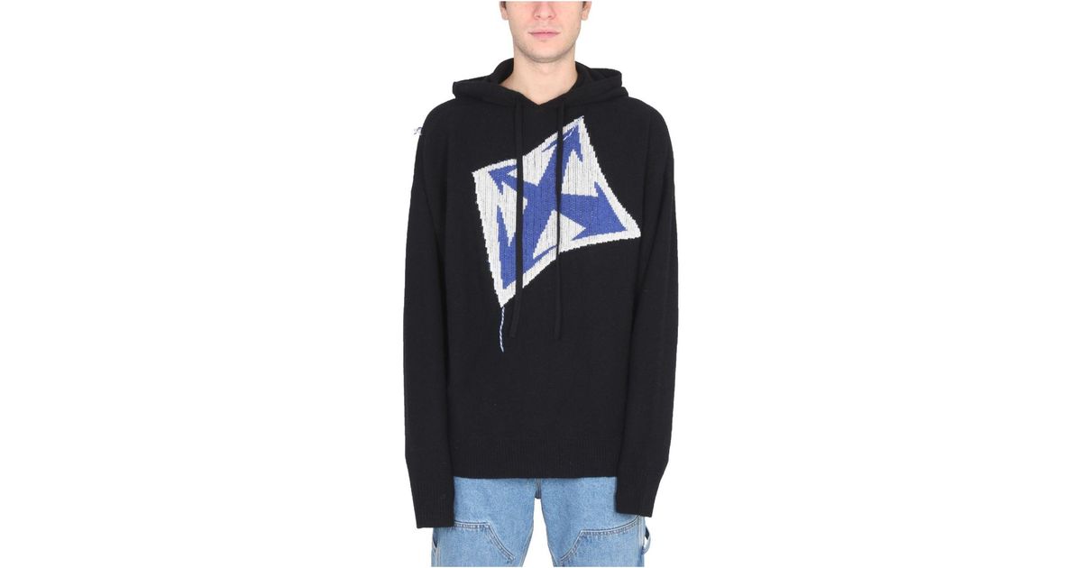 Off-White c/o Virgil Abloh Thunder Arrow Sweaters in Blue for Men | Lyst
