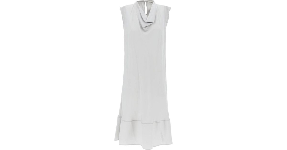 Lemaire Midi Dress With Diagonal Cut in White | Lyst