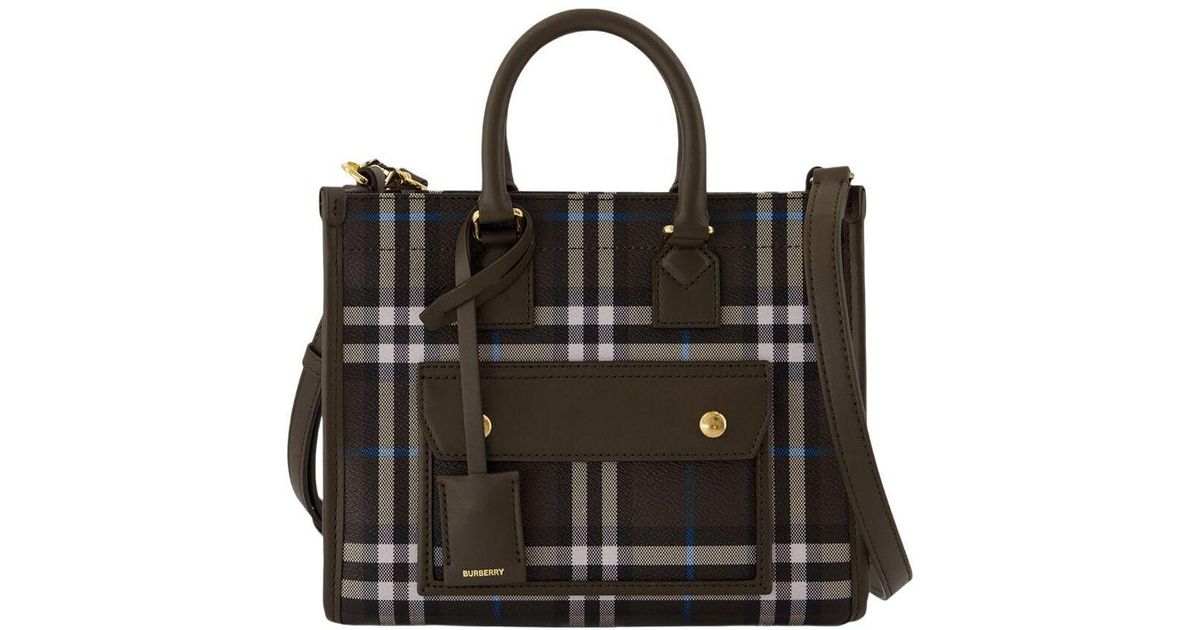 Burberry Mini Freya Shopper Bag in Black | Lyst