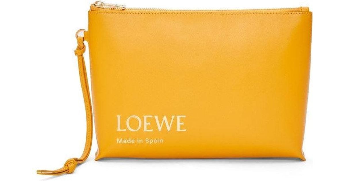Loewe Embossed T Pouch in Yellow | Lyst