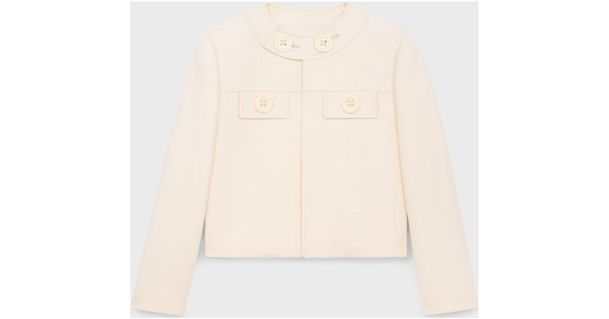 Celine Cropped Jacket in Natural | Lyst