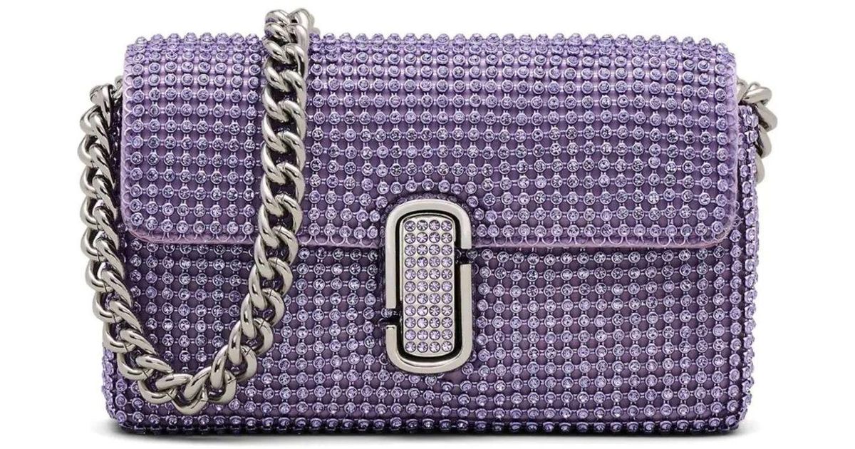 Marc Jacobs The Rhinestone J Marc Logo Mini Shoulder Bag in Purple ...
