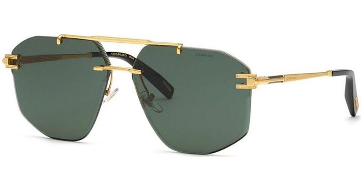 Chopard Glossy Metal Sunglasses in Green | Lyst