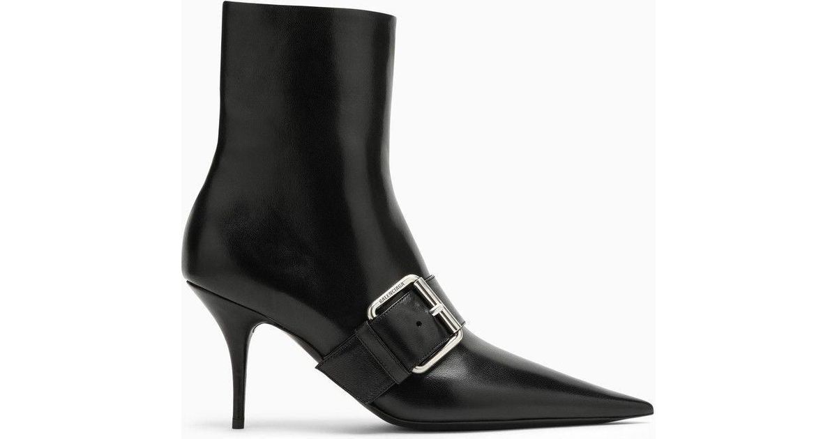 Balenciaga Knife 80 Leather Ankle Boots in Black | Lyst