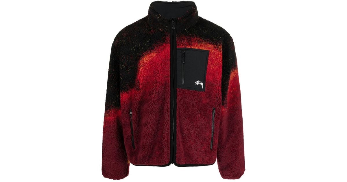Stussy Sherpa-fleece Reversible Jacket in Red for Men | Lyst